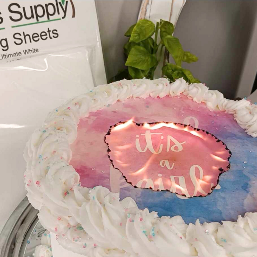 Burn Away Cake Kit - Edible Icing Sheets & Wafer Papers - For Message